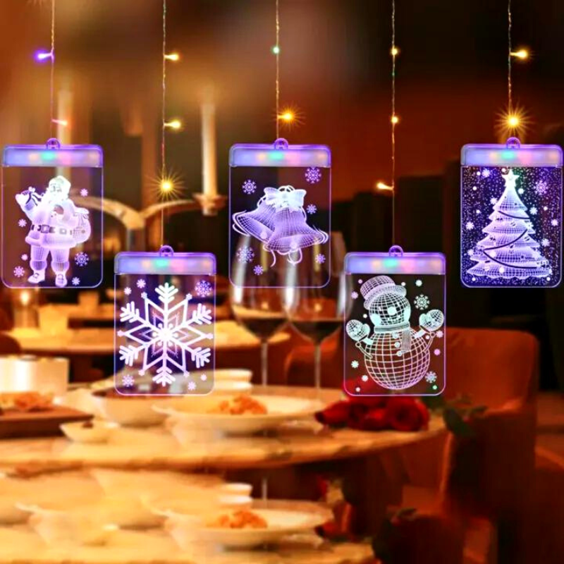 Instalatie de Craciun tip Perdea cu figurine LED color – amva.ro